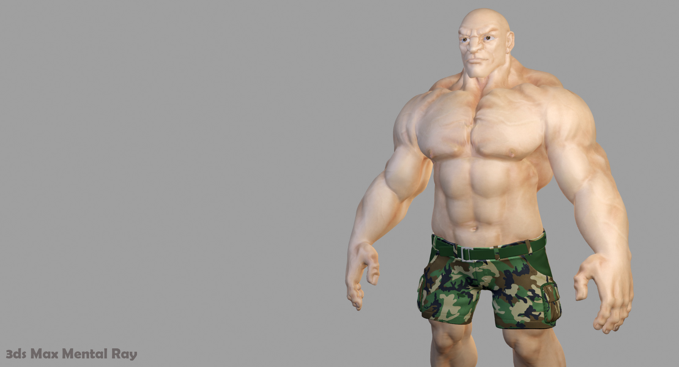 3d model muscular man 2