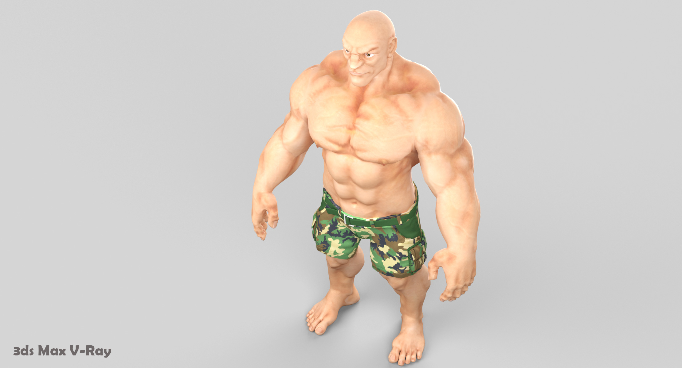 3d model muscular man 2