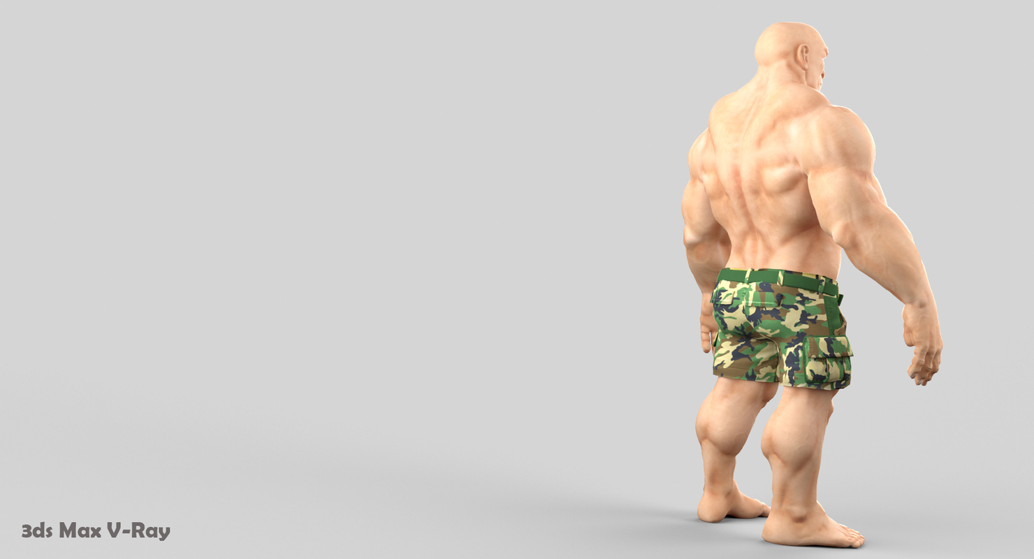 3d model muscular man 2