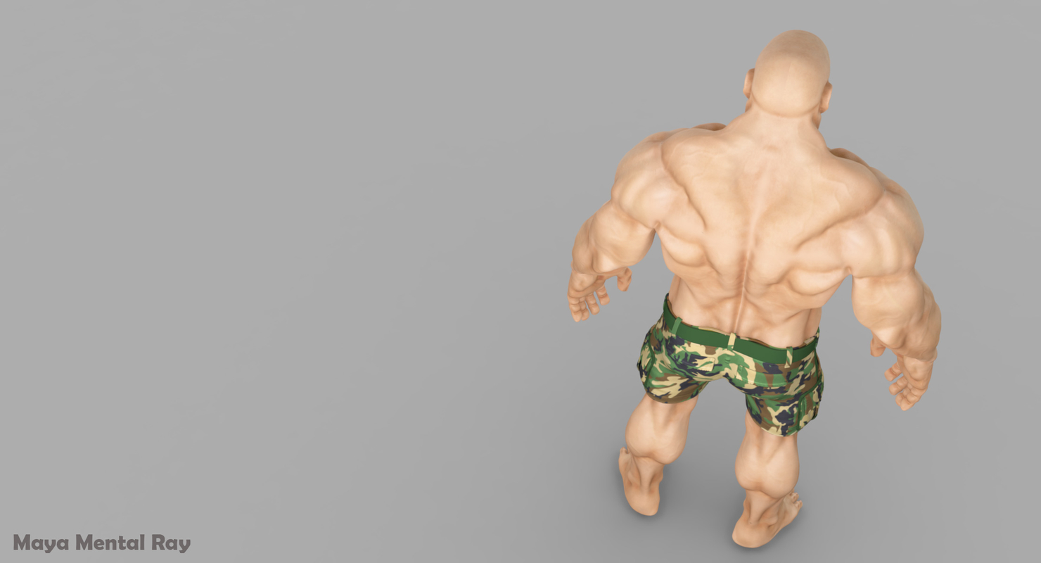 3d model muscular man 2