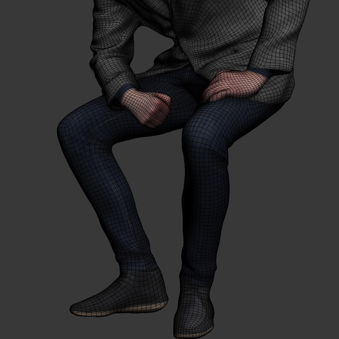 human sitting man 3d model