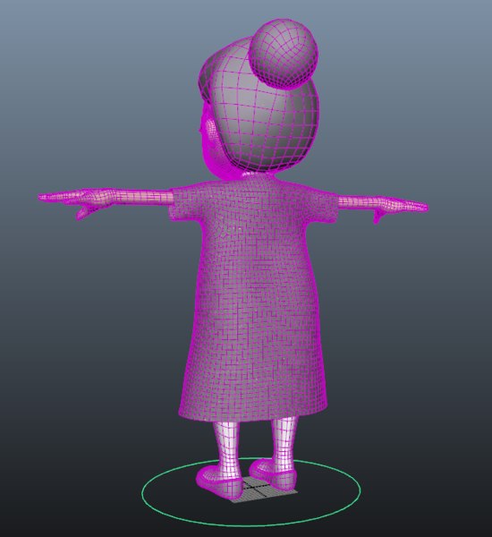 grandmother cartoon 3d model