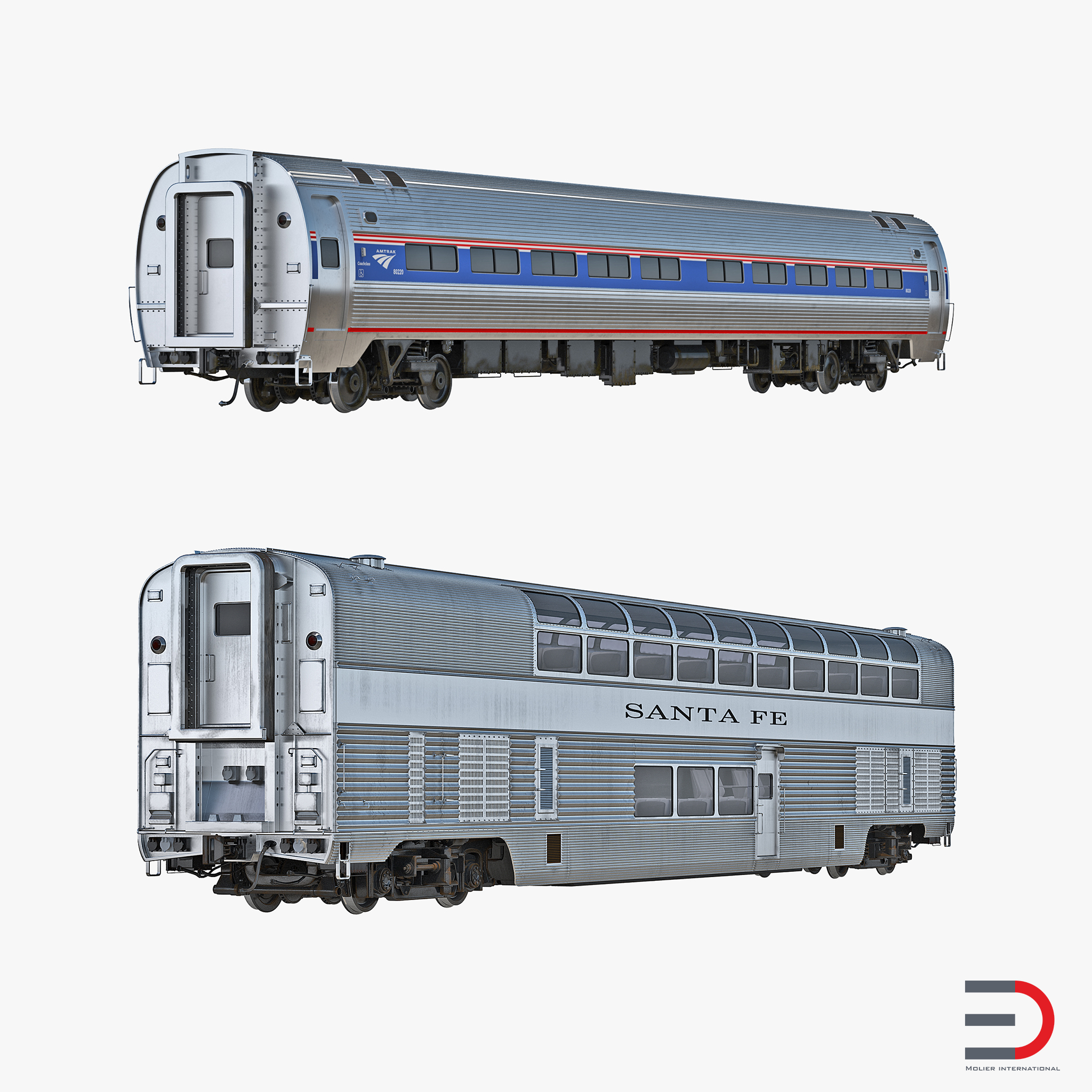 railroad passenger cars 3d model