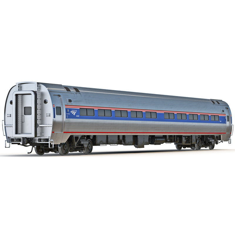 railroad passenger cars 3d model