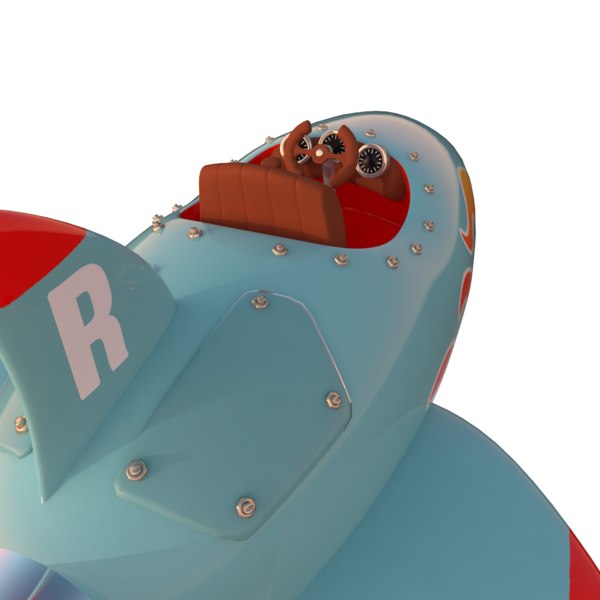 3d cartoon rocket model