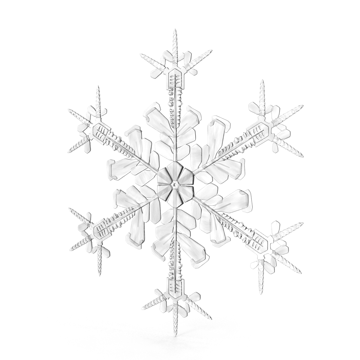 3d model snowflake 4