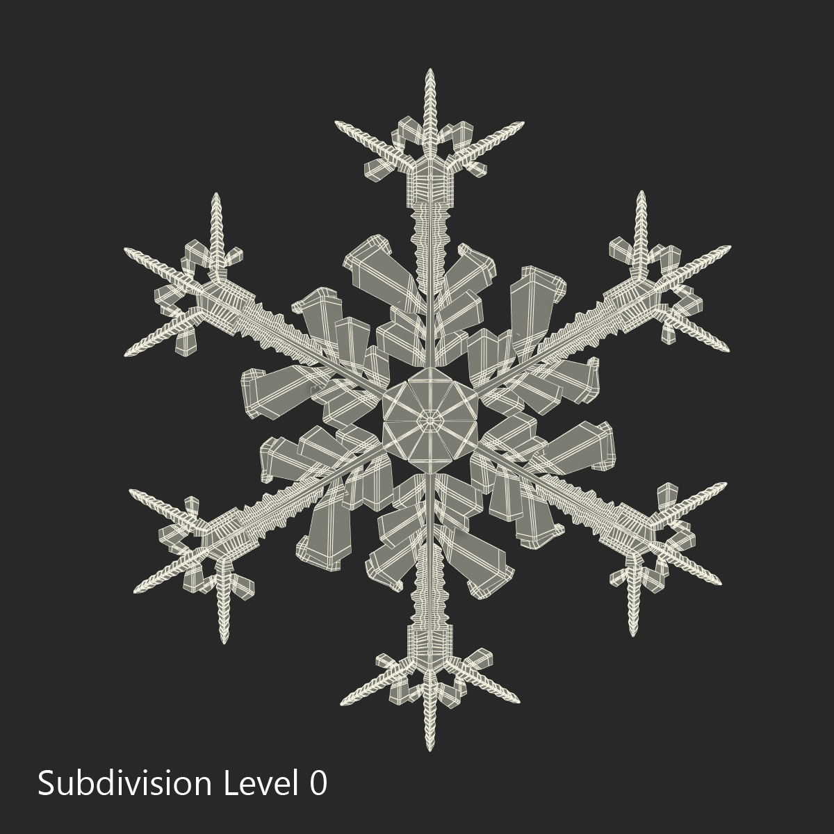 3d model snowflake 4