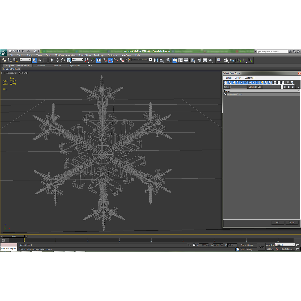 3d model snowflake 4