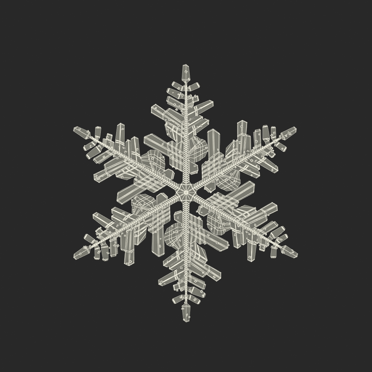 3d model snowflake 3