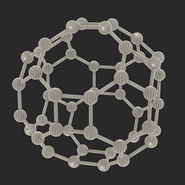 3d buckyball realistic model