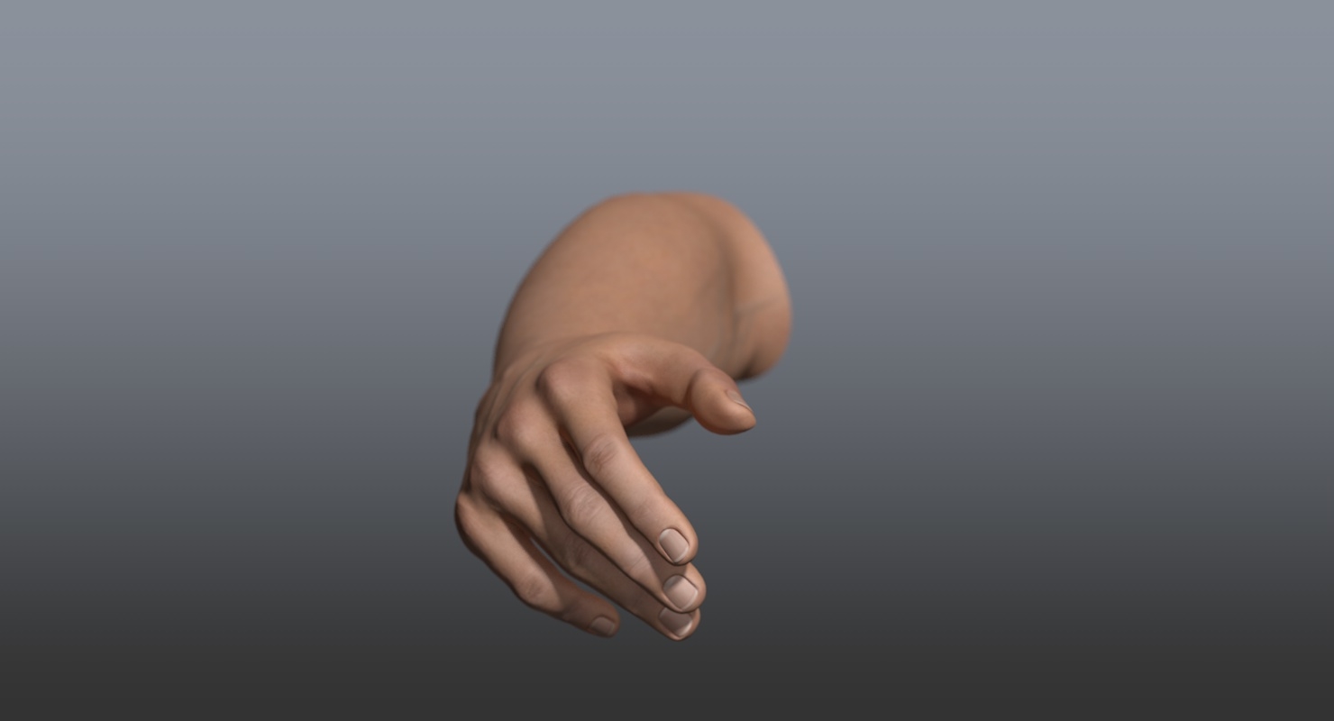rig hand male 3d c4d