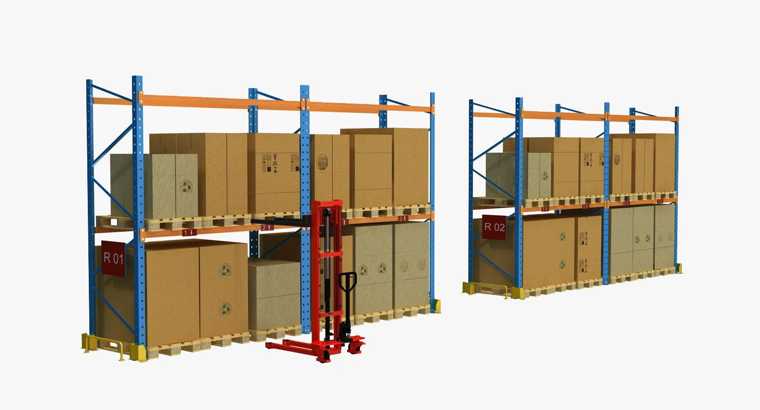 pallet rack stacker 3d 3ds