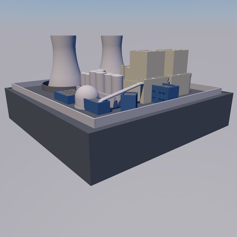 3d mini nuclear power plant model