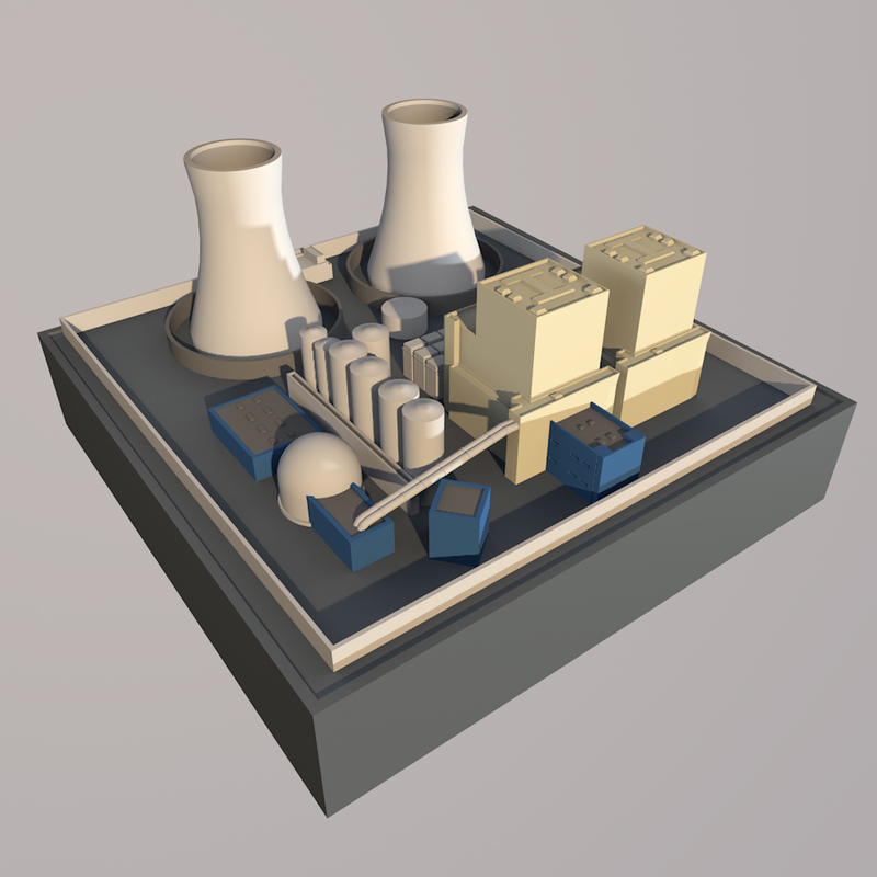3d mini nuclear power plant model