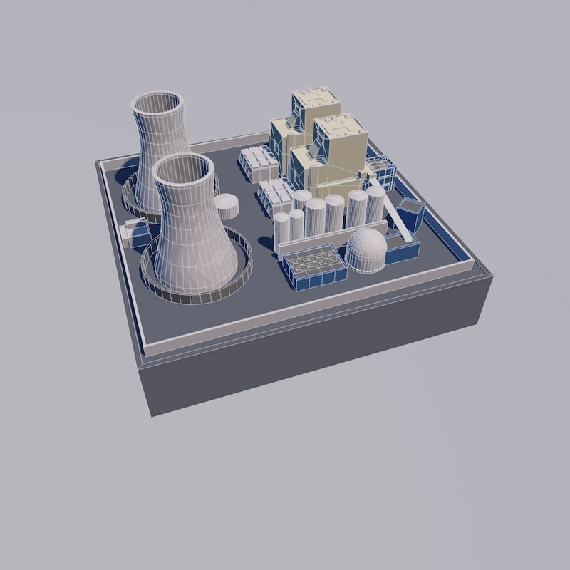 3d mini nuclear power plant model