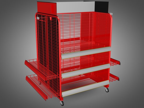 3dsmax metal store fixture casters