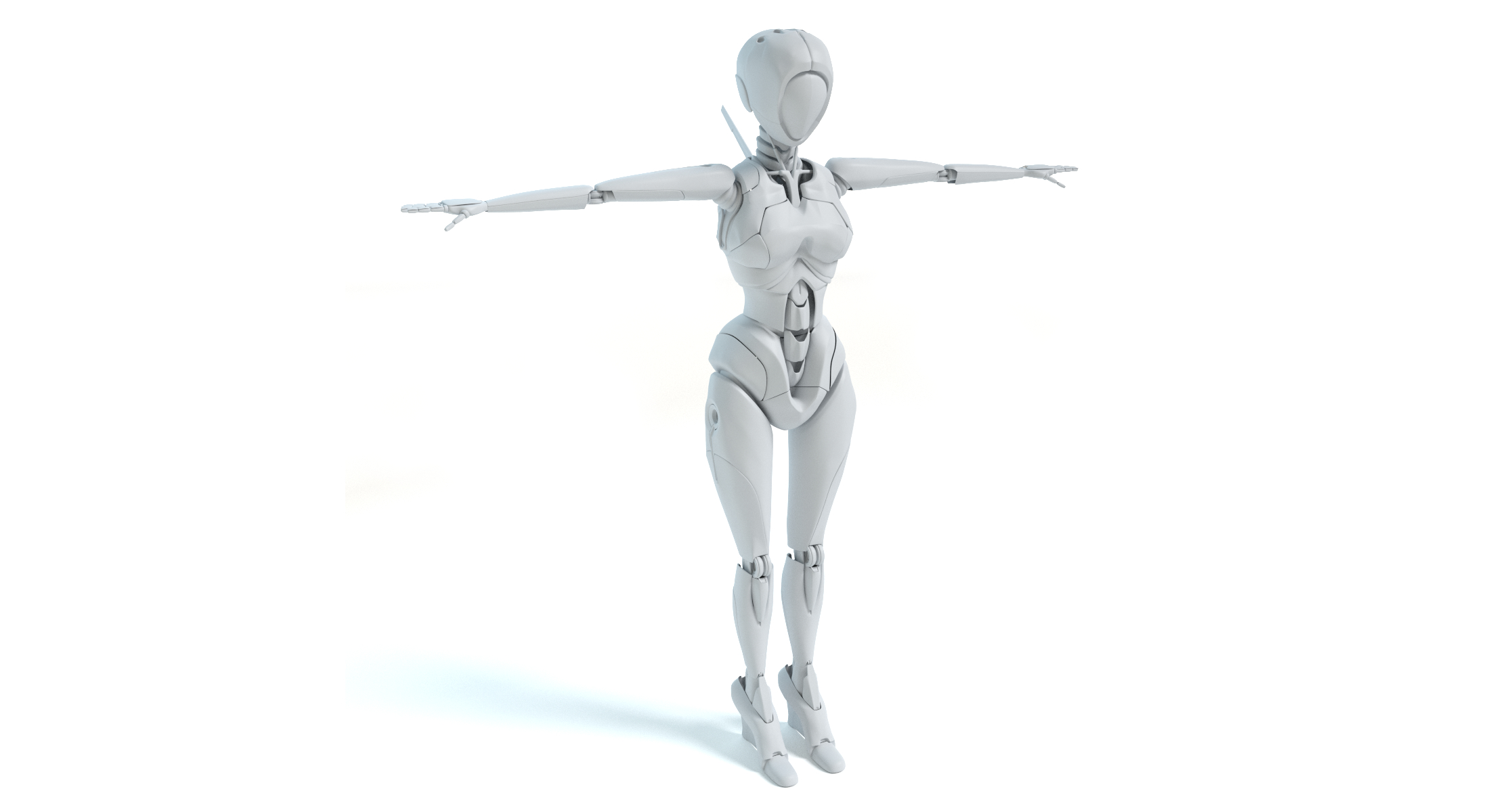 futuristic female robot 3d max