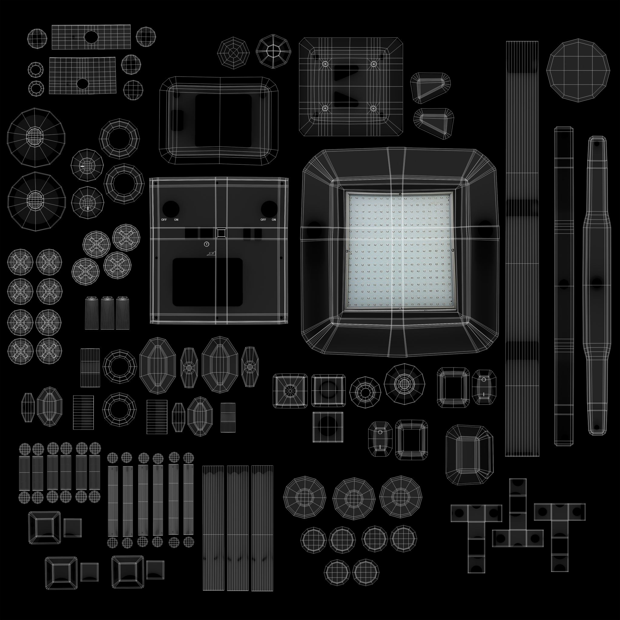 led light panel 3d model