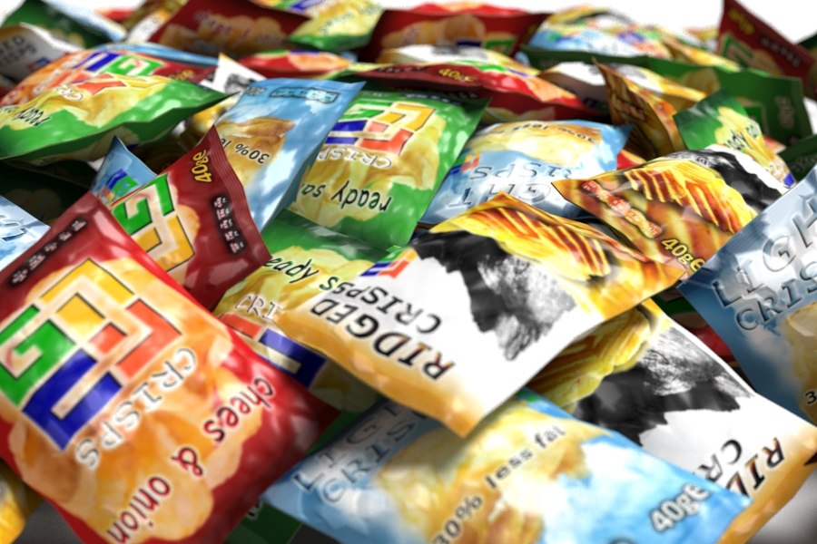 free crisp packets 3d model