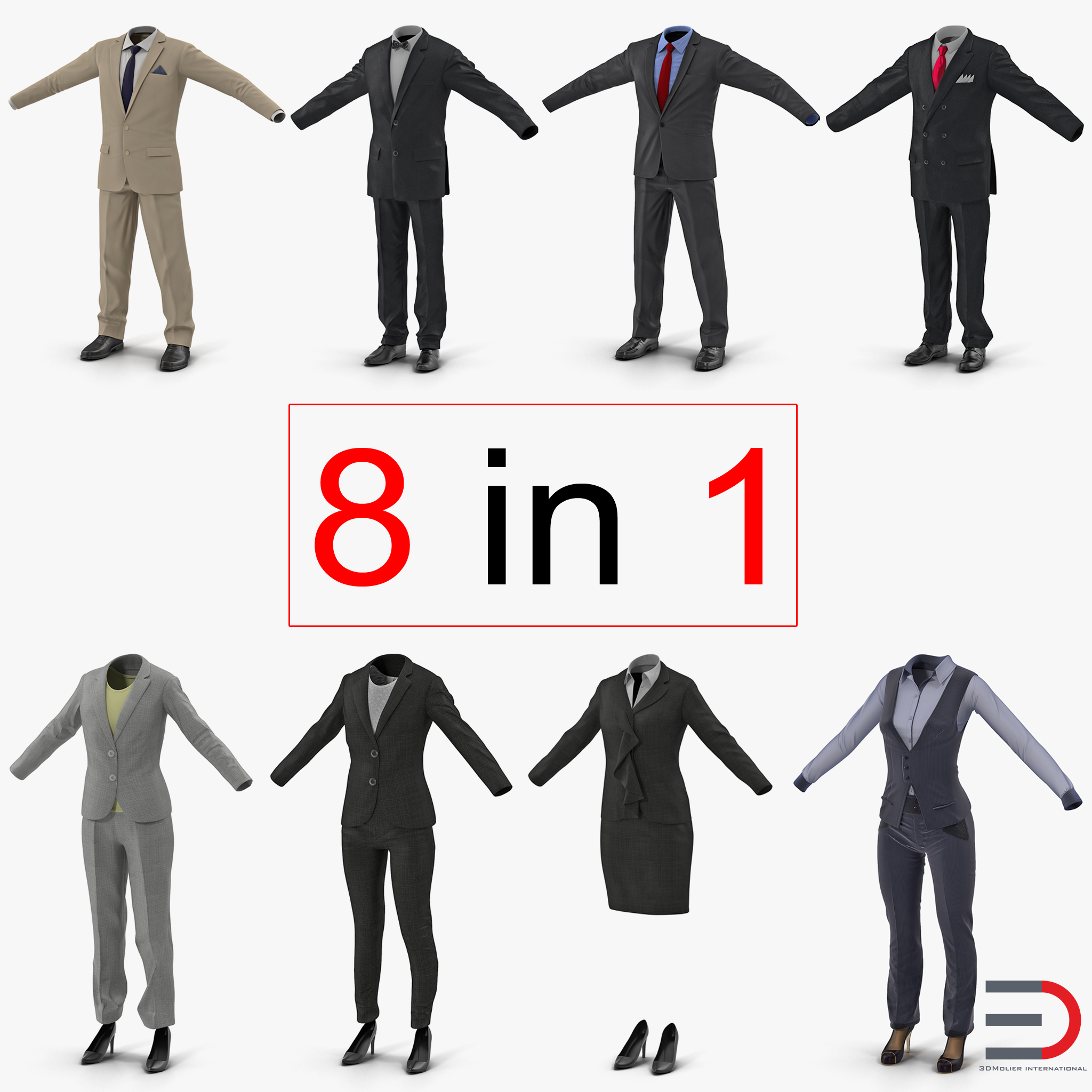 workwear suits 2 3d model