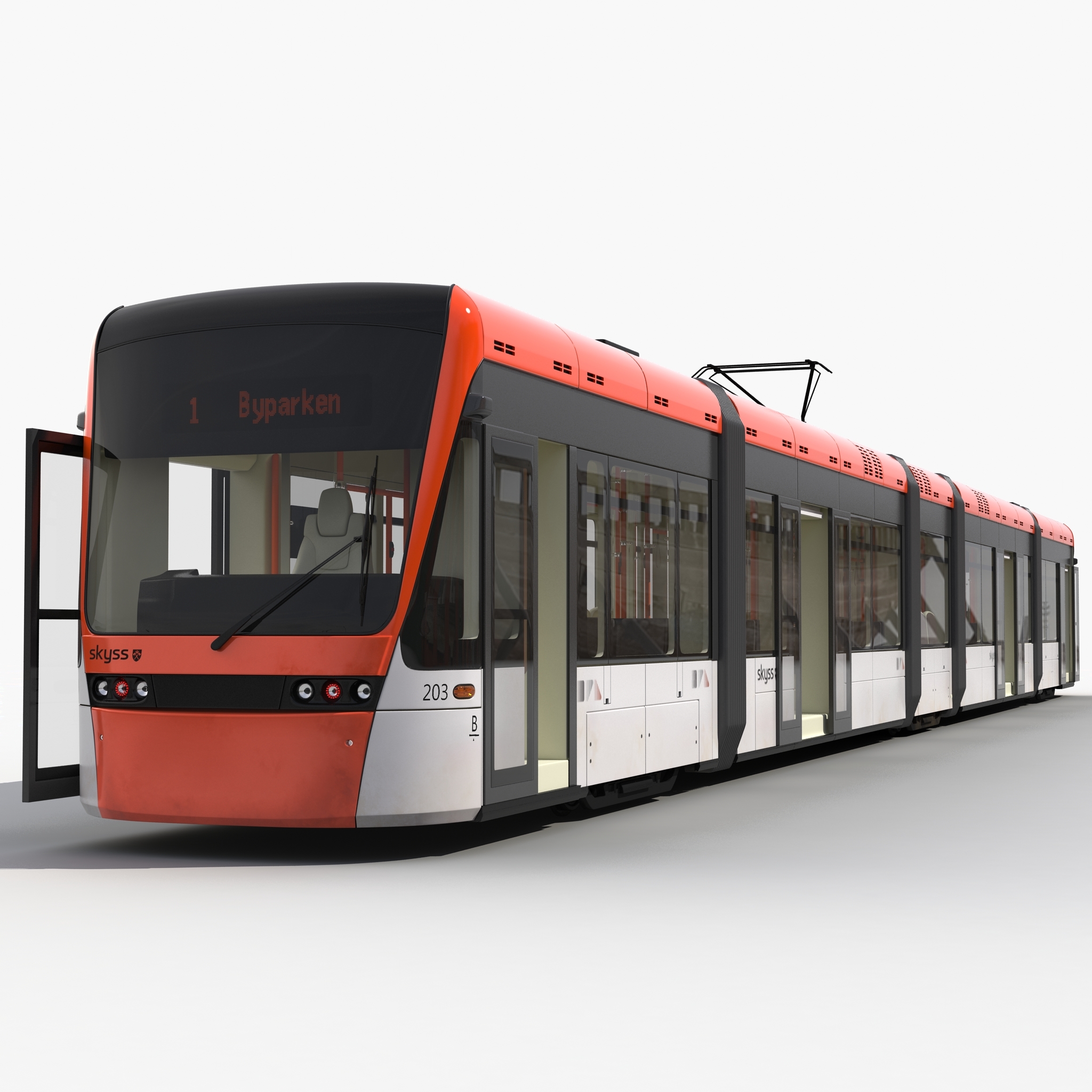 3d model light rail train bybanen