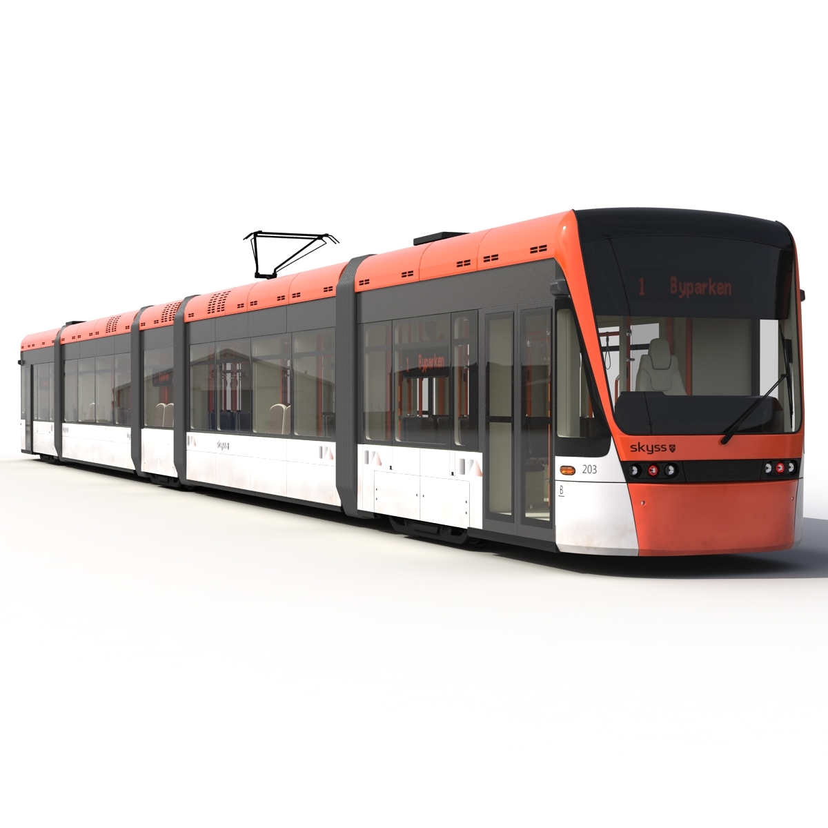 3d model light rail train bybanen