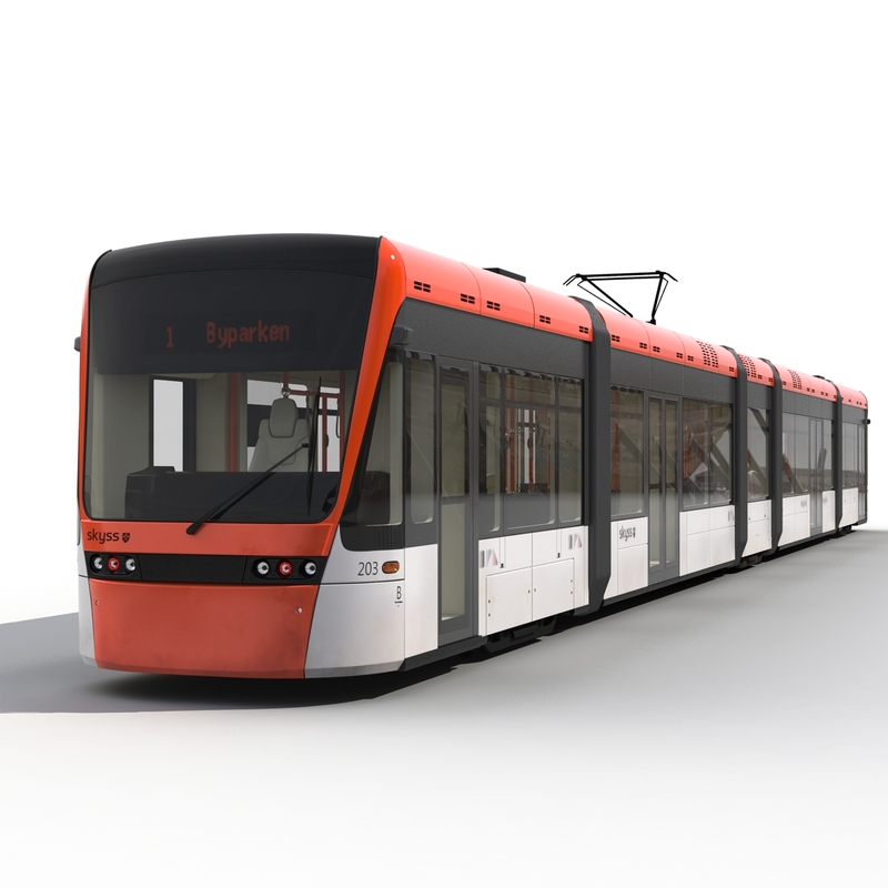 3d model light rail train bybanen