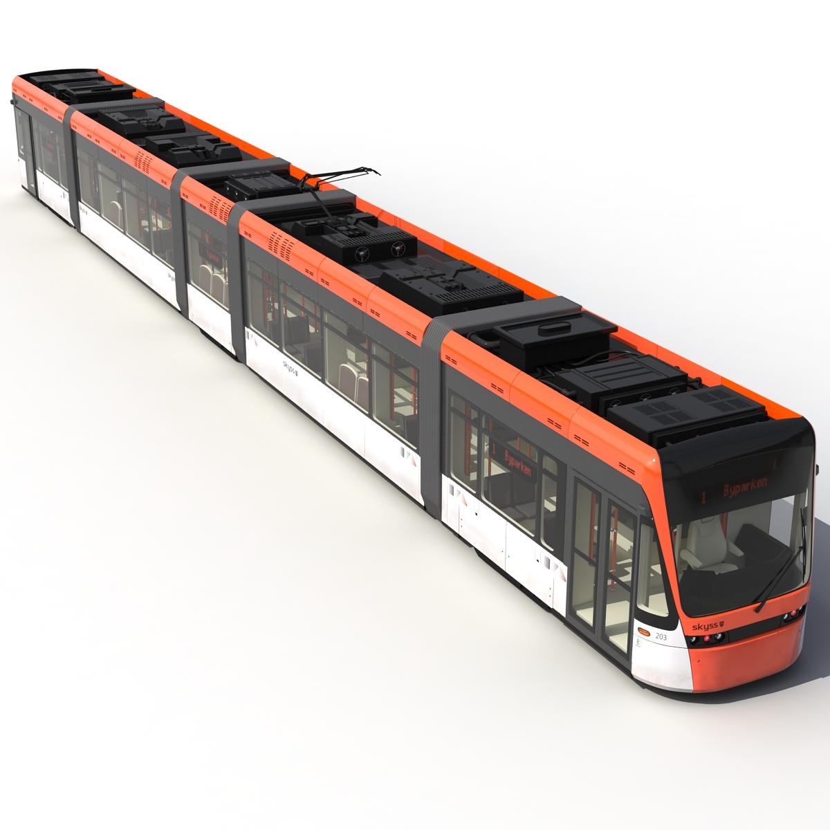 3d model light rail train bybanen