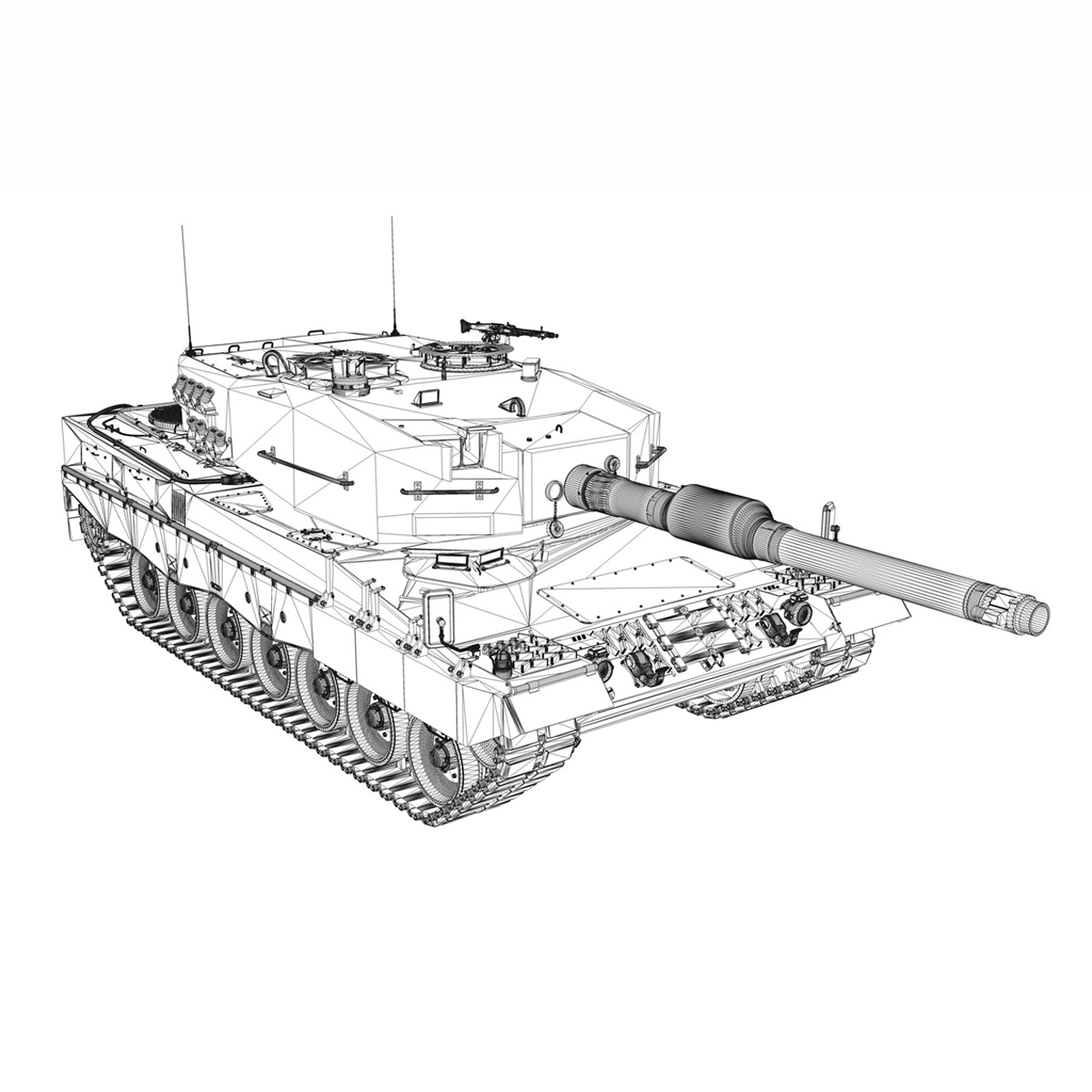 german battle tank leopard 2a4 3d model