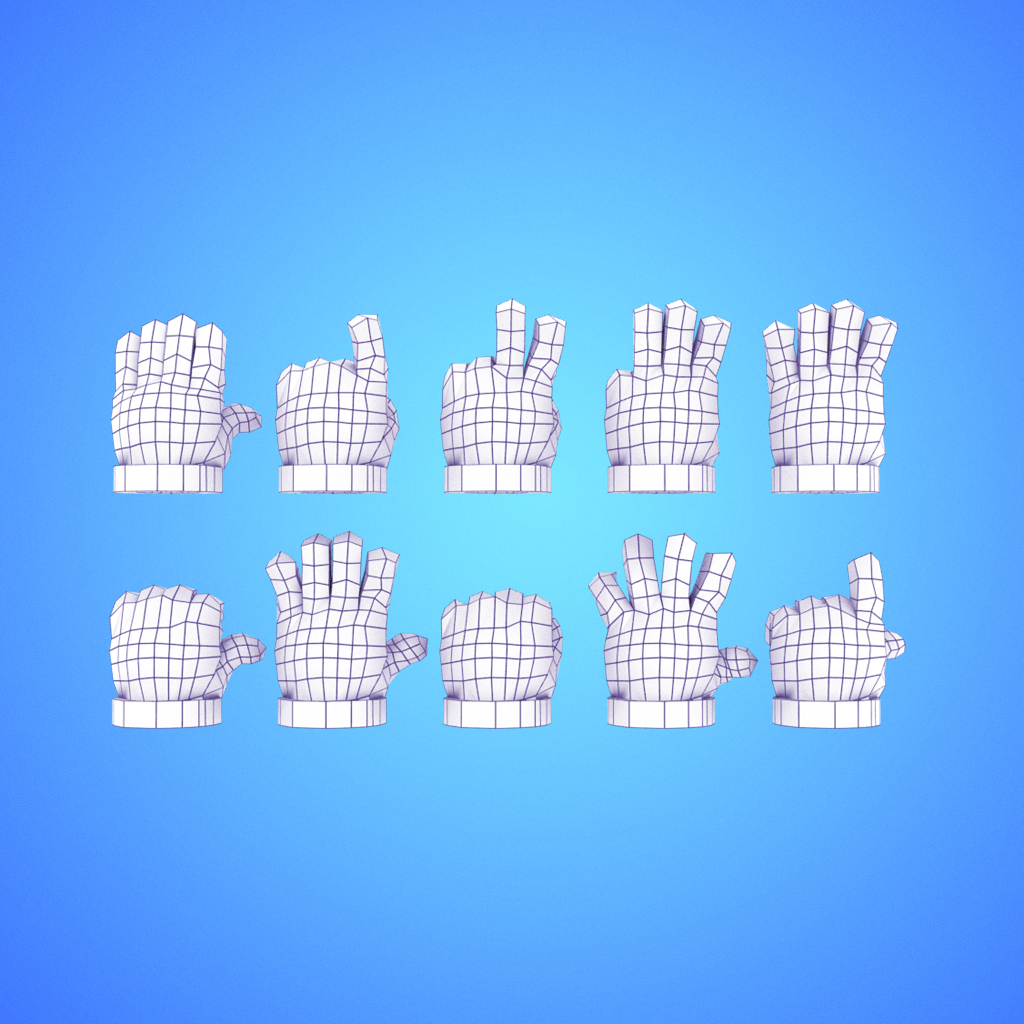 3d cartoony glove
