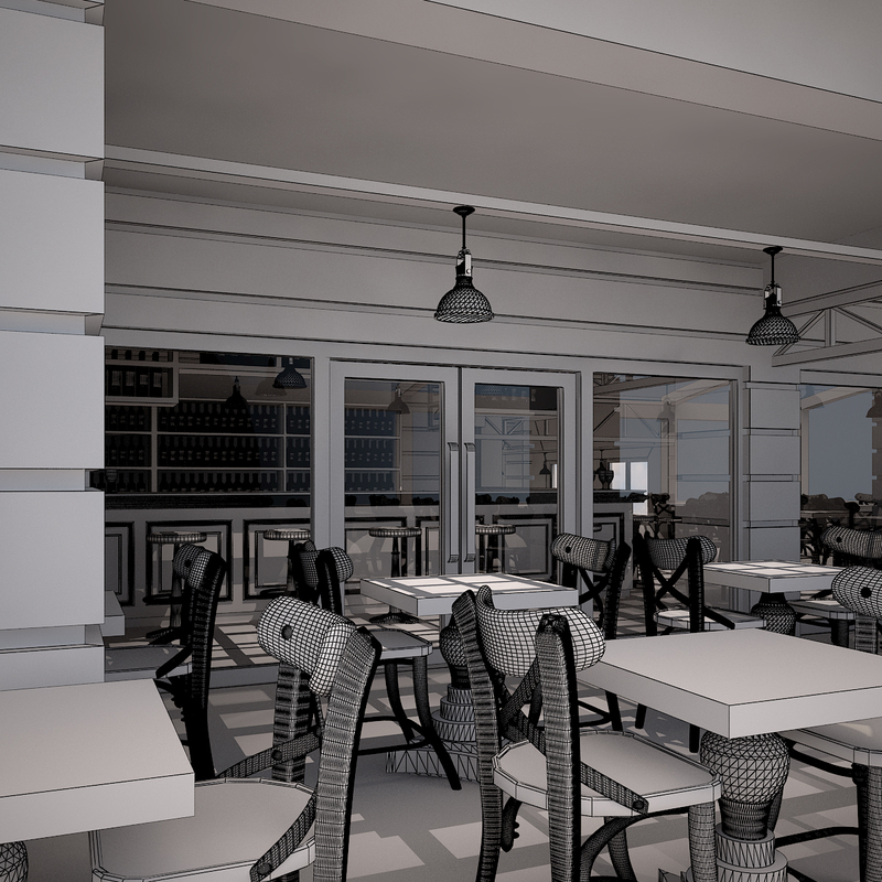3d model cafe interior