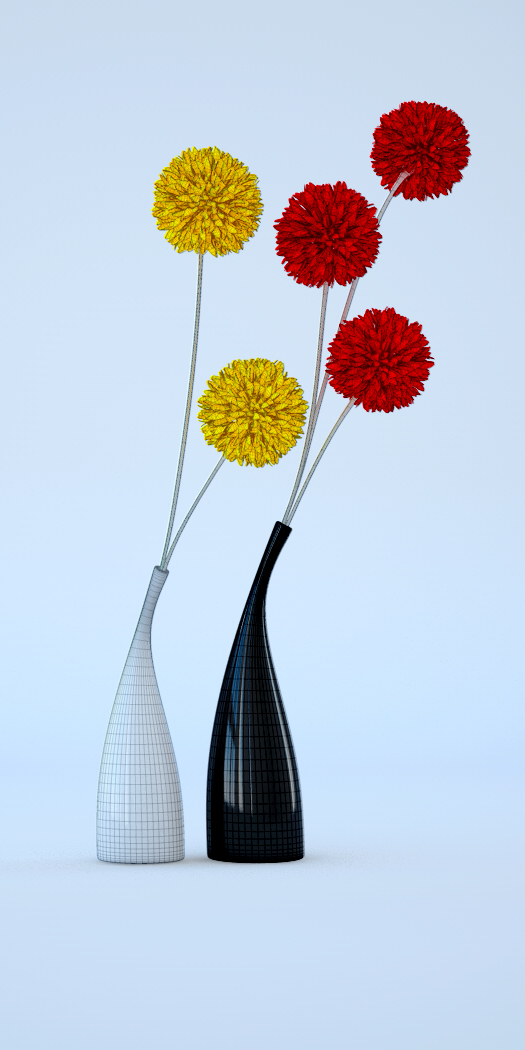 free c4d mode ceramic vases flowers