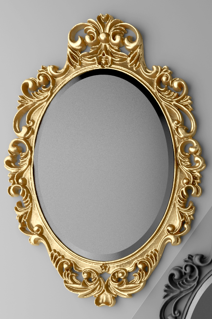 3d model baroque oval frame