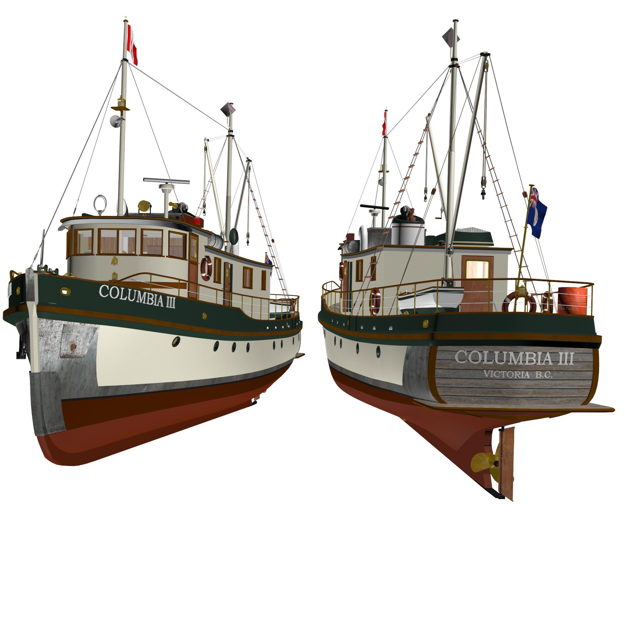 3d max columbia mission boat historic