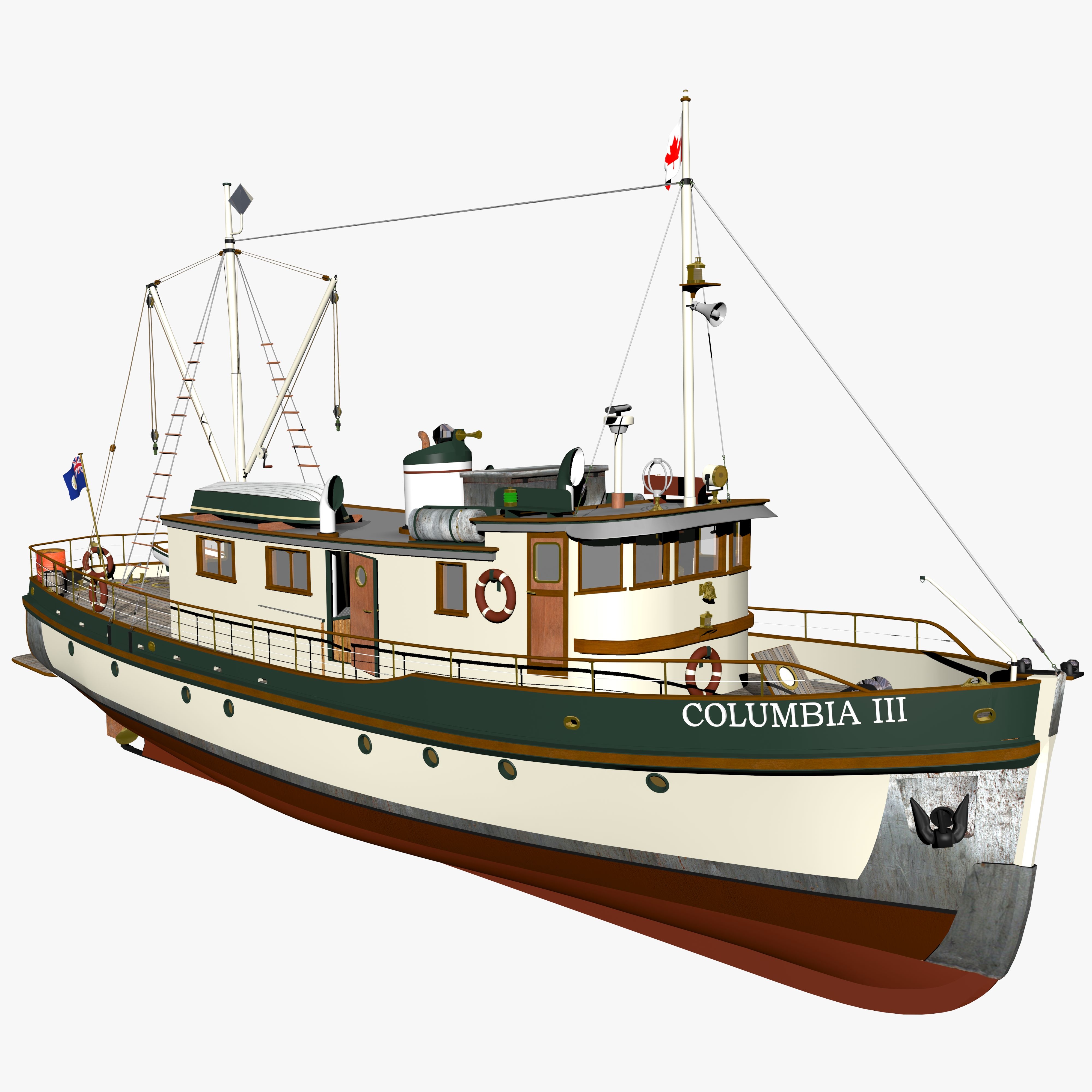 3d max columbia mission boat historic