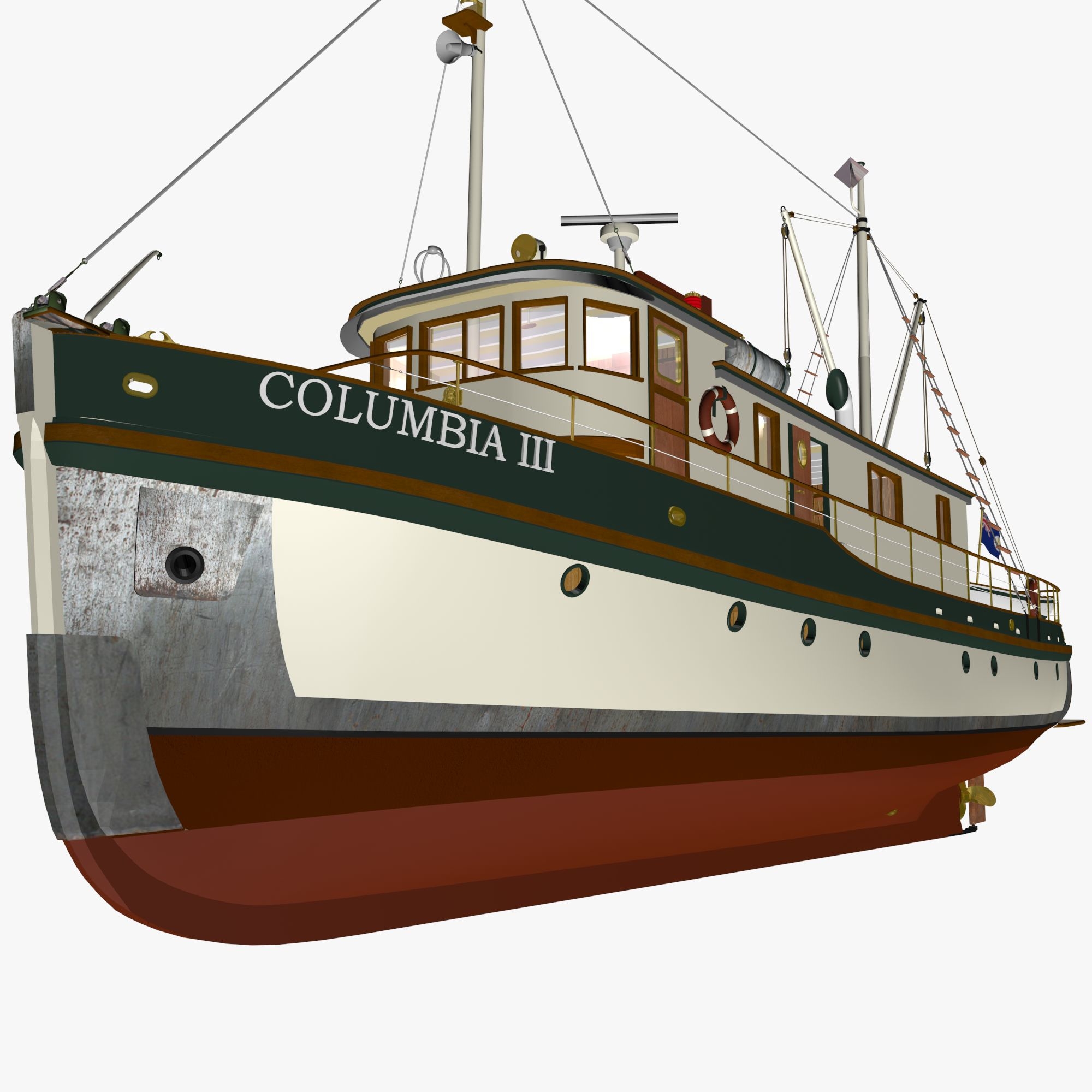 3d max columbia mission boat historic