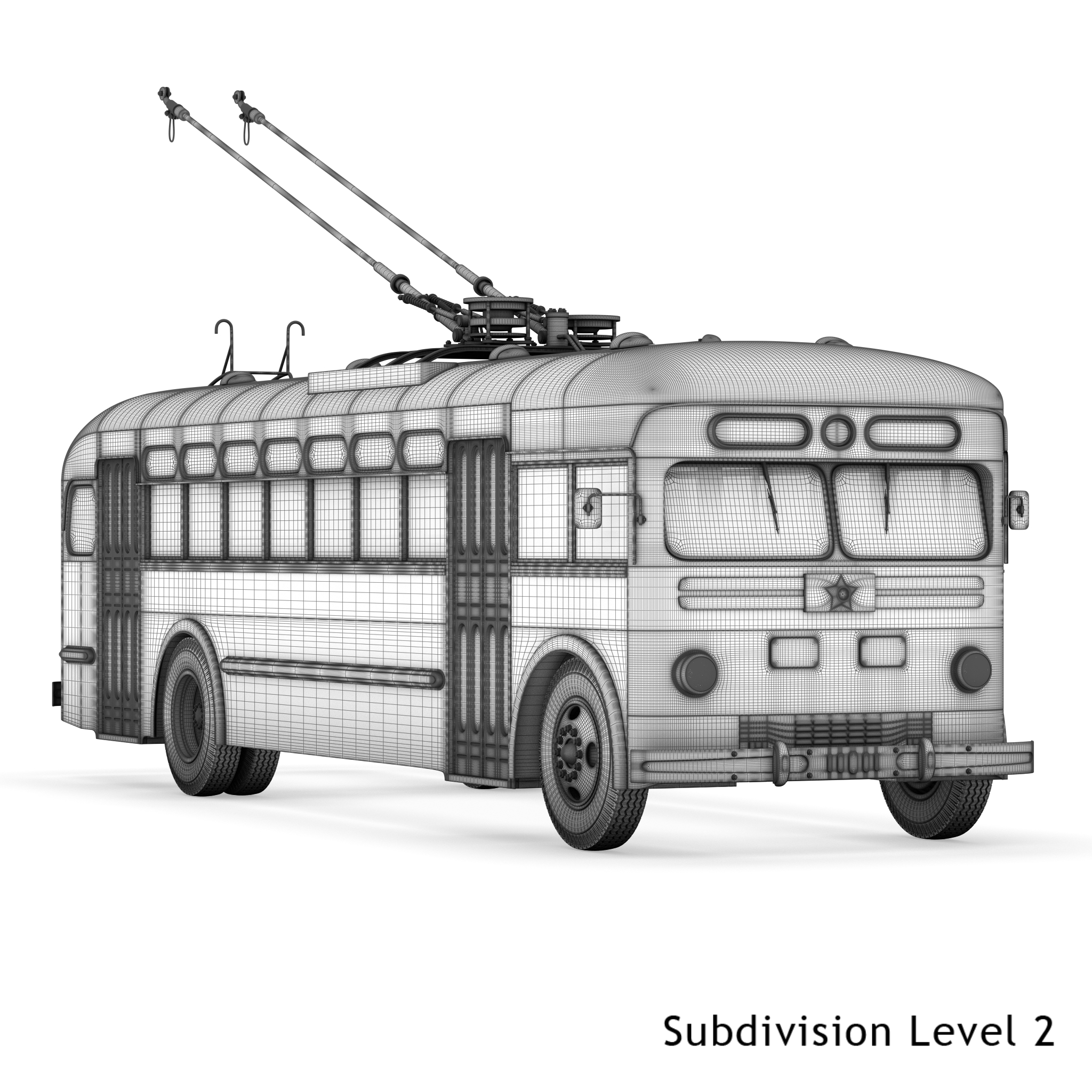soviet trolleybus mtb 82 3d model