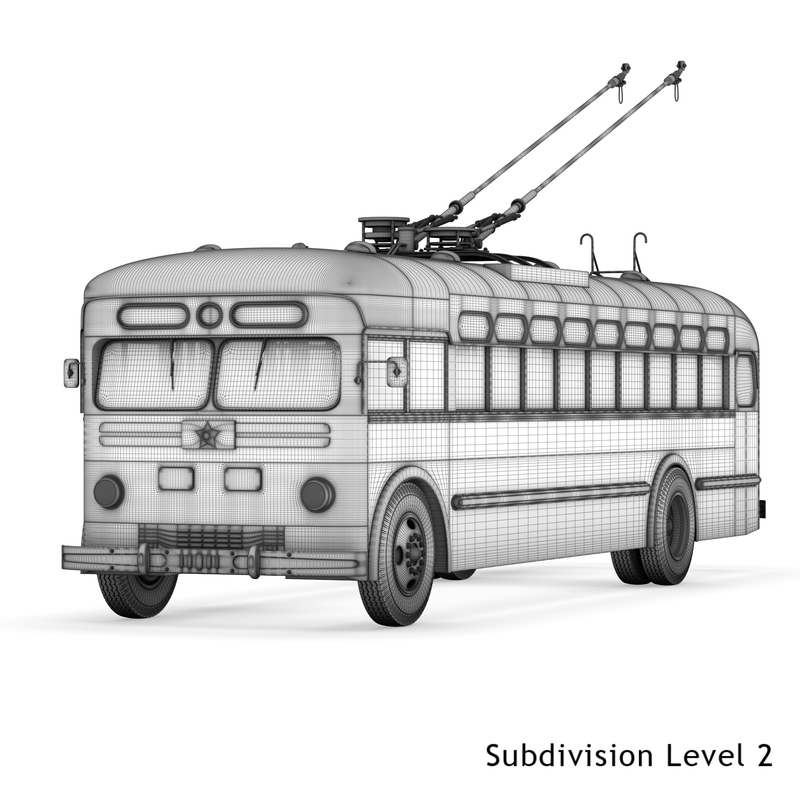 soviet trolleybus mtb 82 3d model