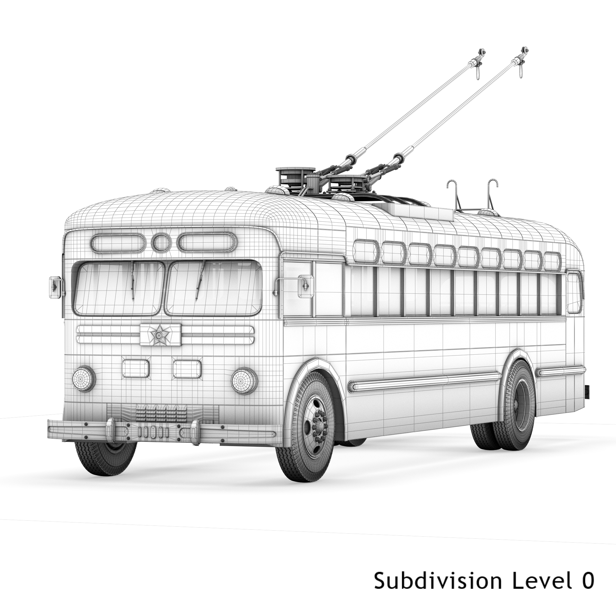 soviet trolleybus mtb 82 3d model