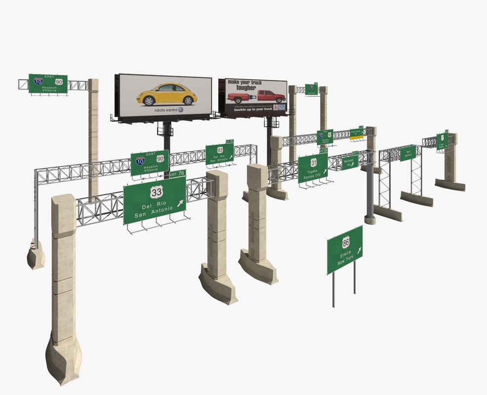 Highway Signage 3D Models for Download | TurboSquid
