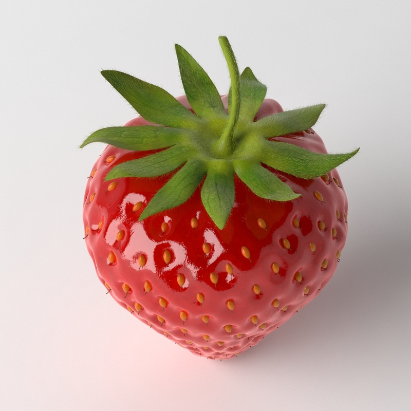 photorealistic strawberry 3d model