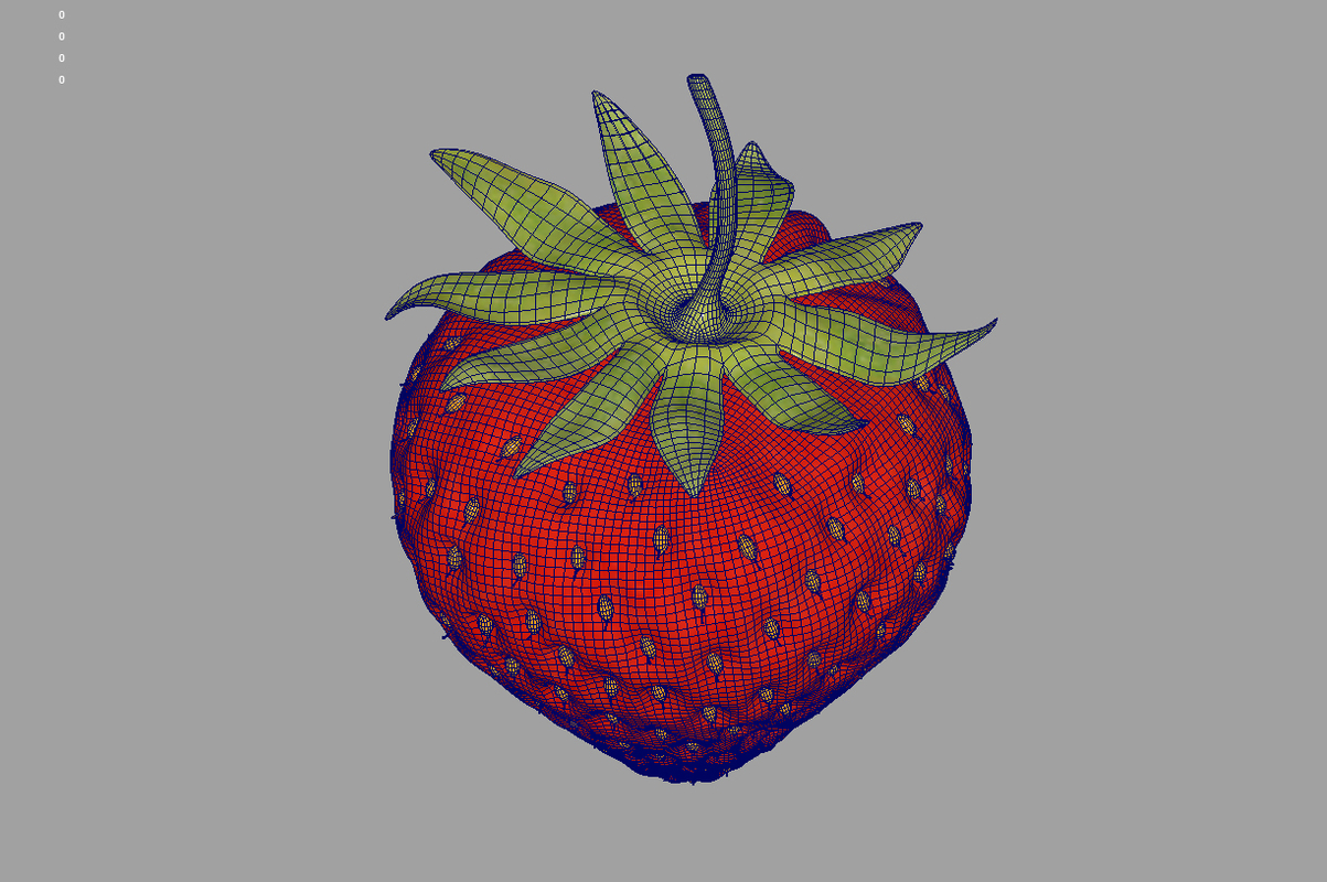 photorealistic strawberry 3d model