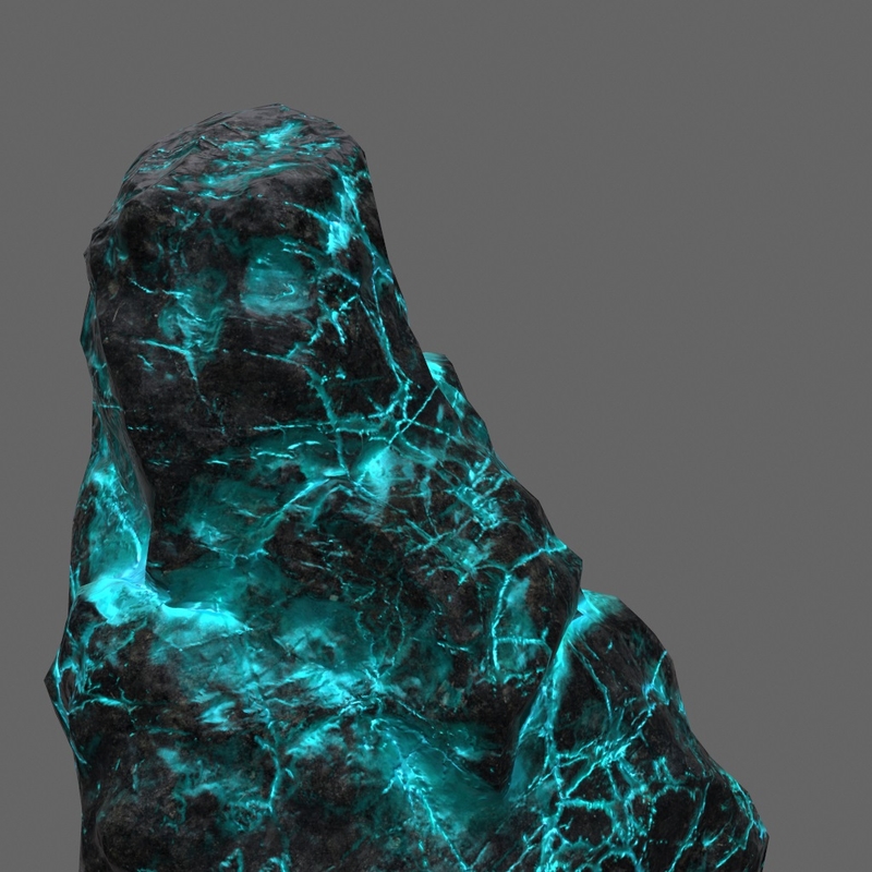glowing rock 3d blend