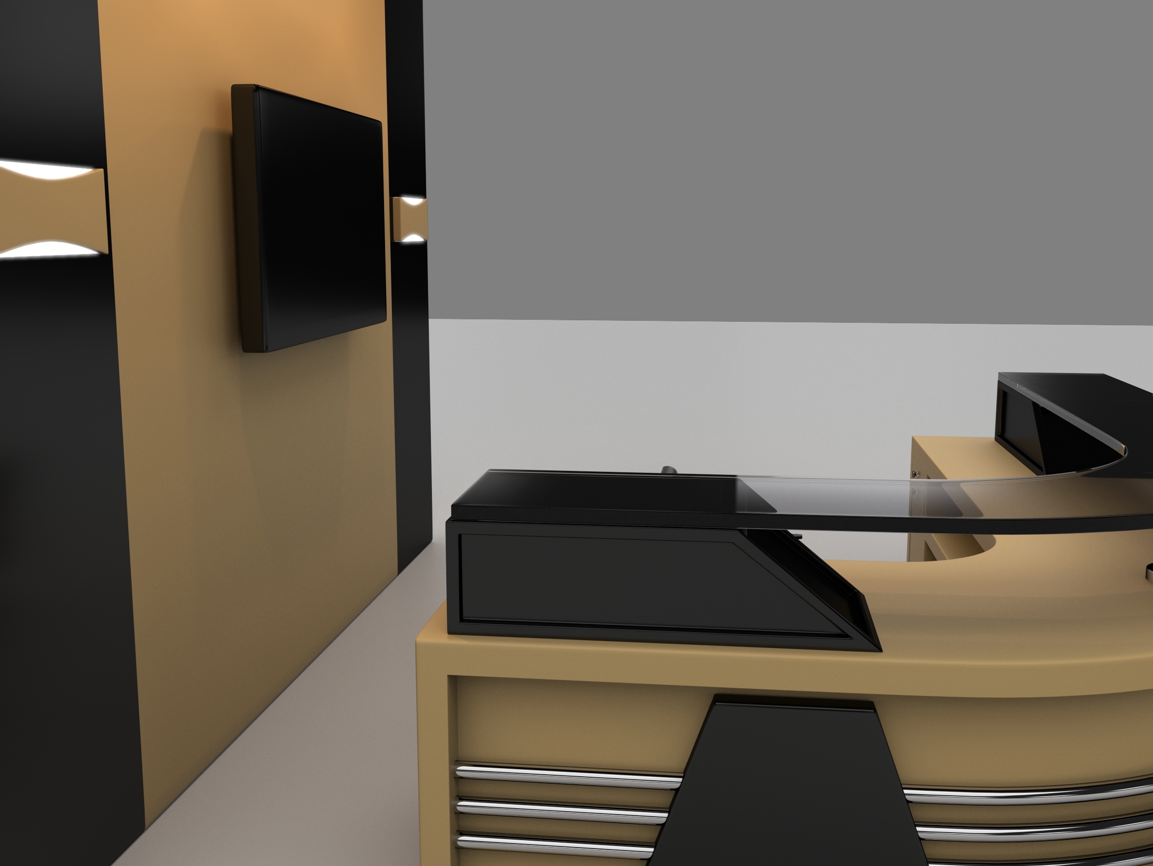 free reception table 3d model