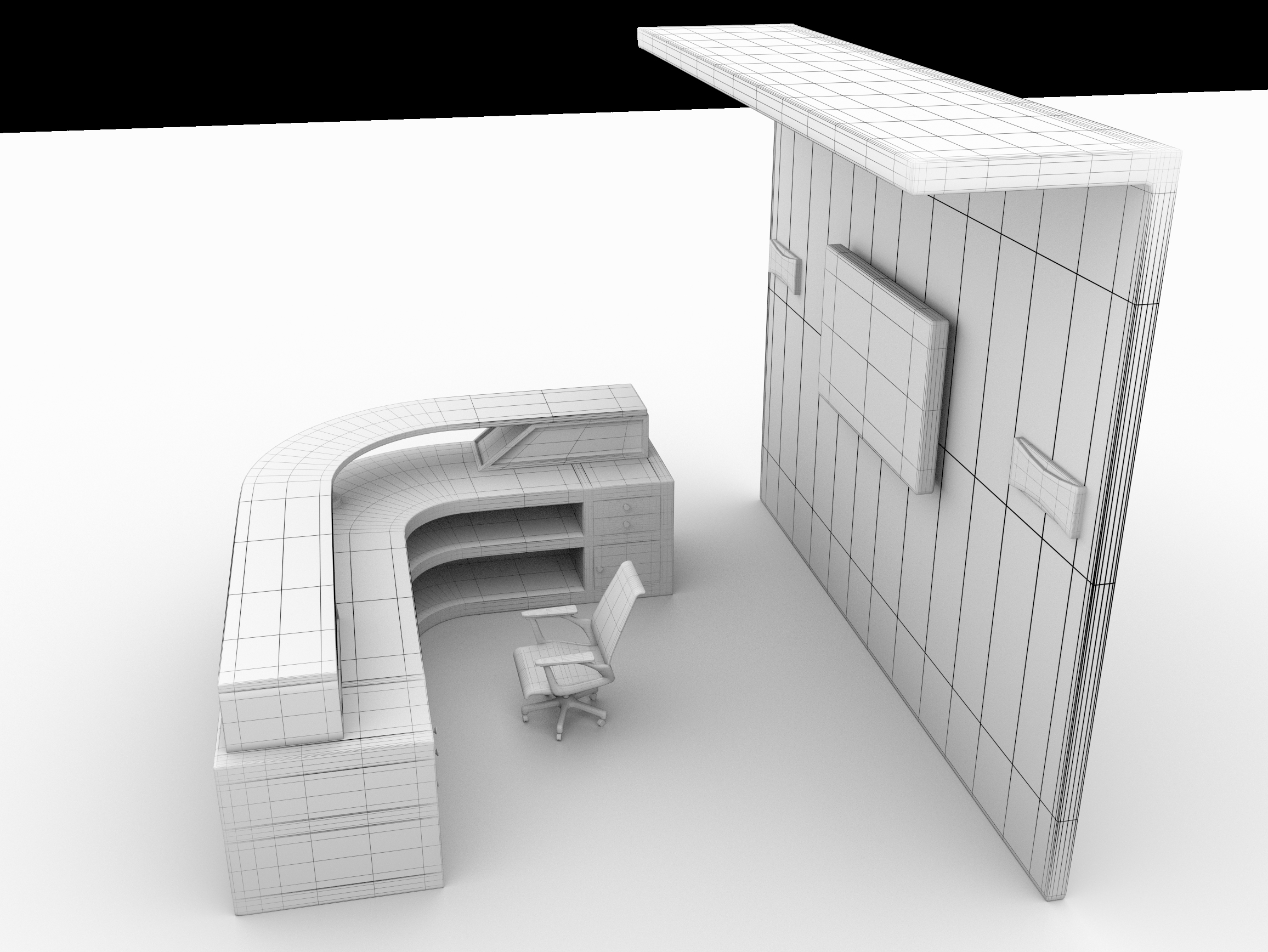 free reception table 3d model