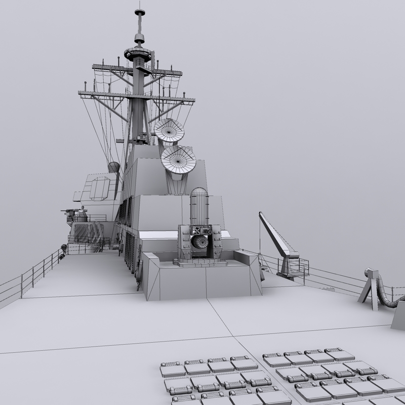 arleigh burke class destroyers 3d model