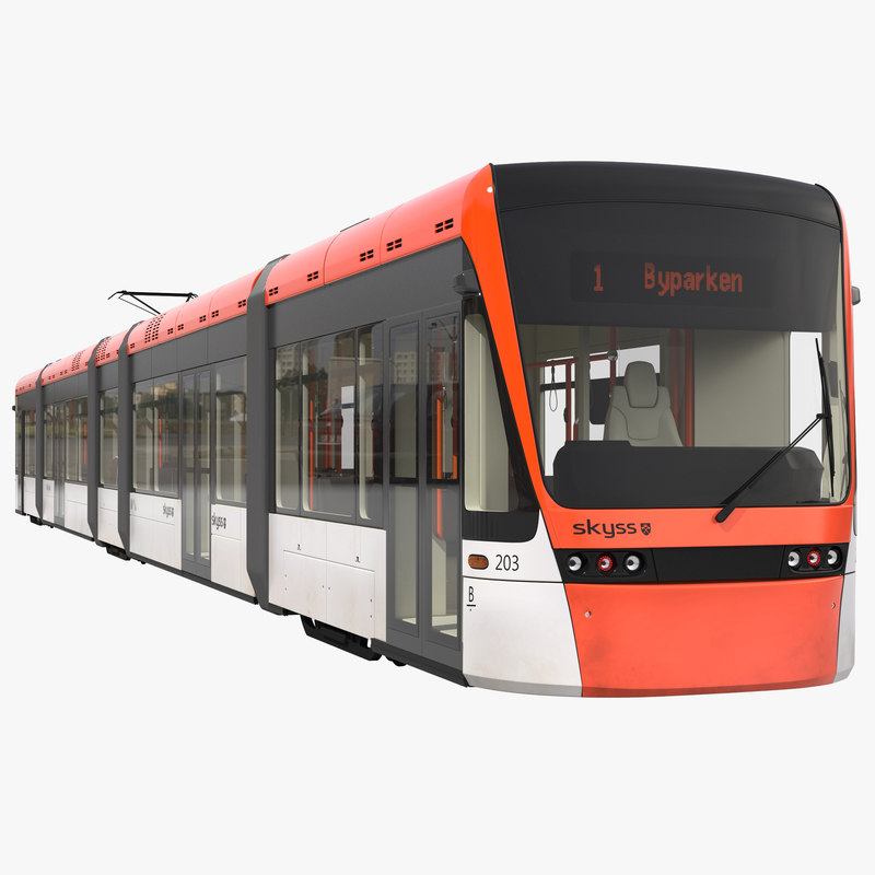 3d model light rail train bybanen