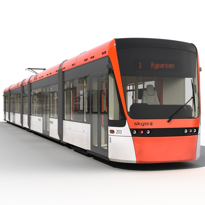 3d model light rail train bybanen