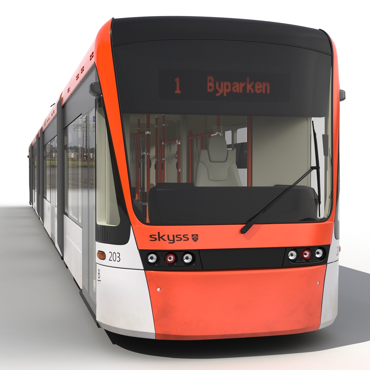 3d model light rail train bybanen