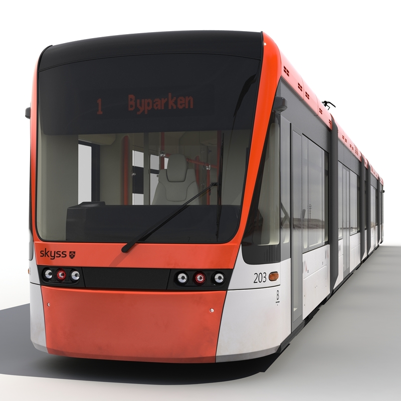 3d model light rail train bybanen